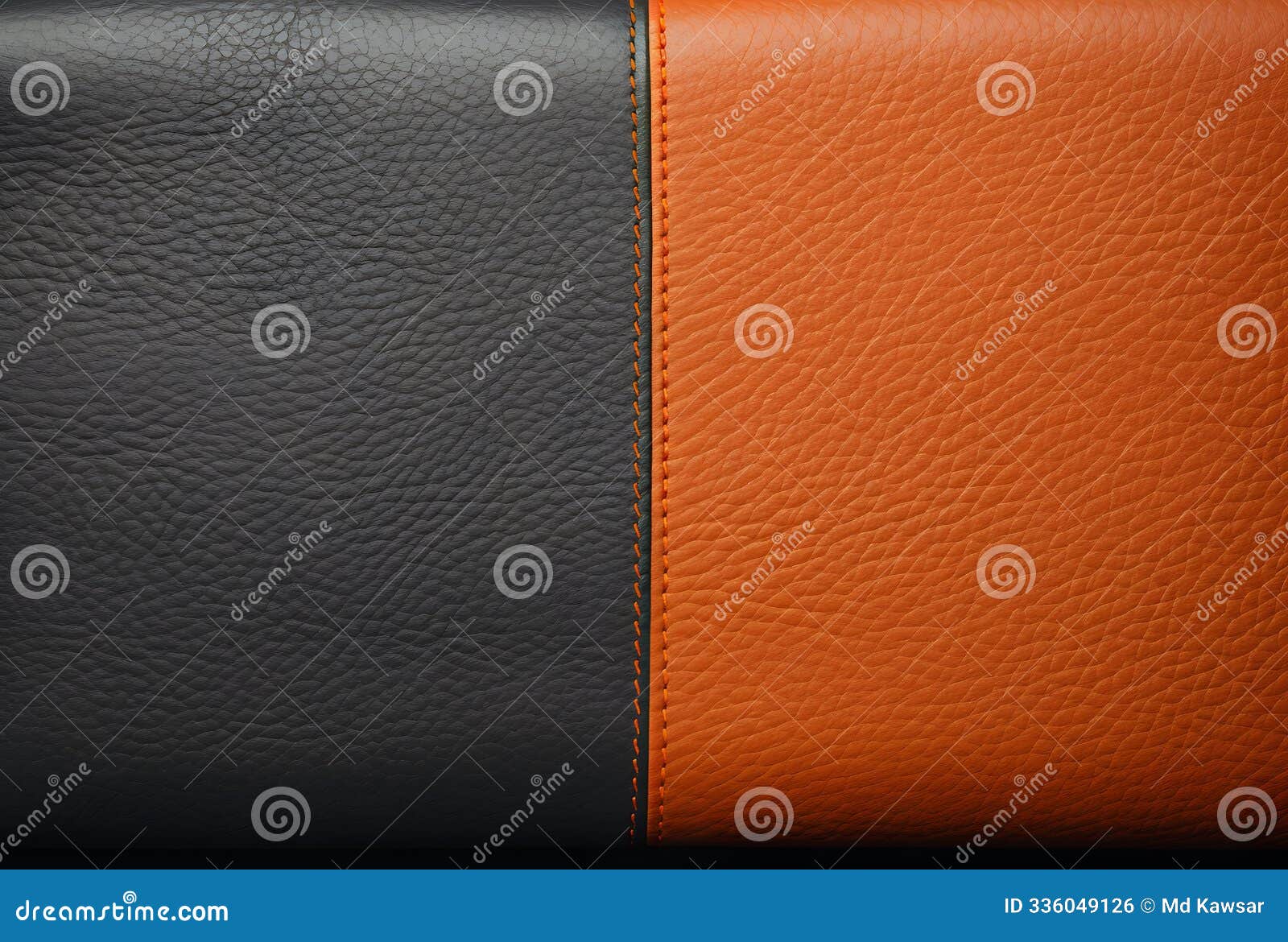 Orange and Grey Leather Texture Background with Stitching Stock ...