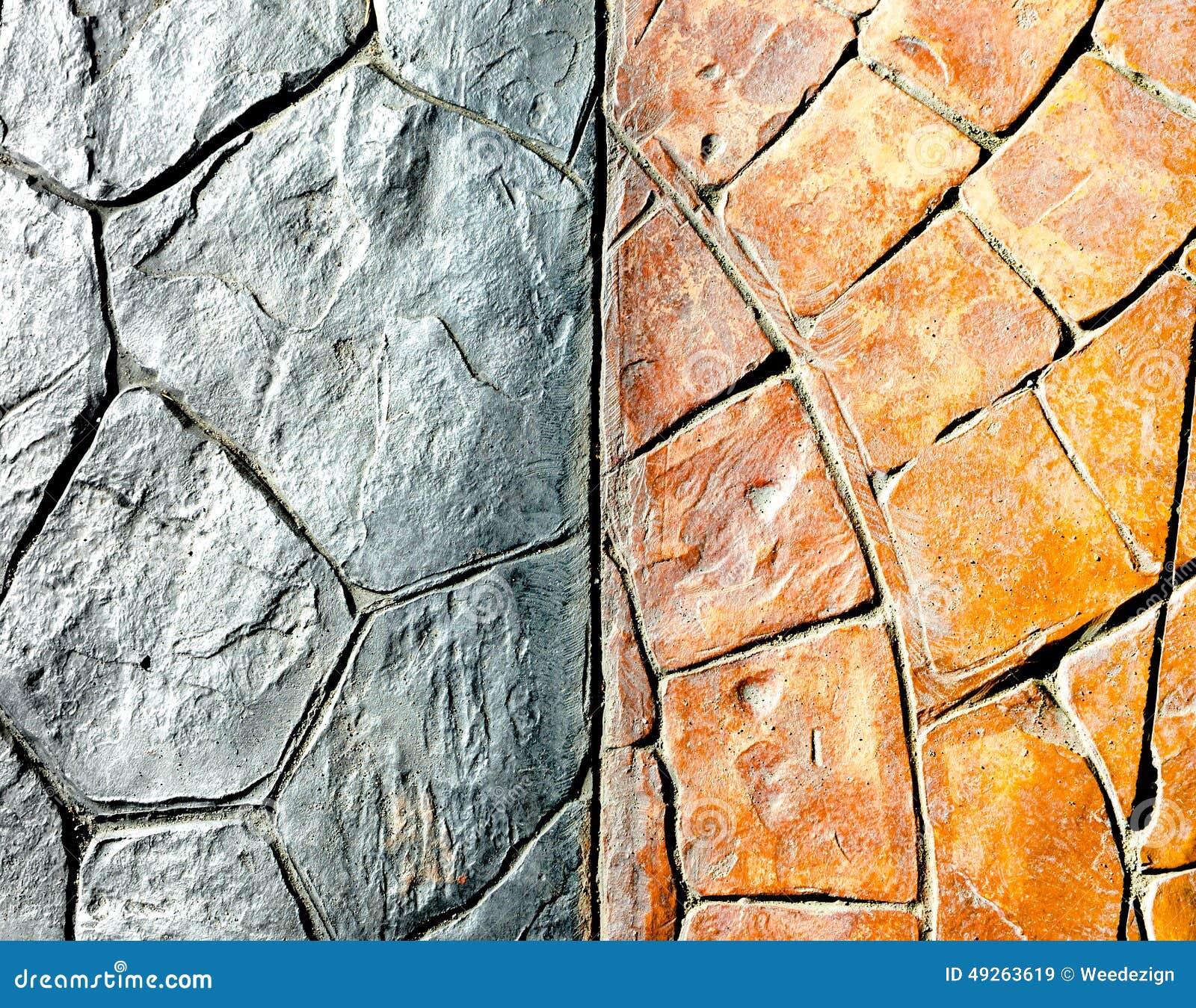 Orange and Grey Stone Block Pavement Texture Stock Image - Image of ...