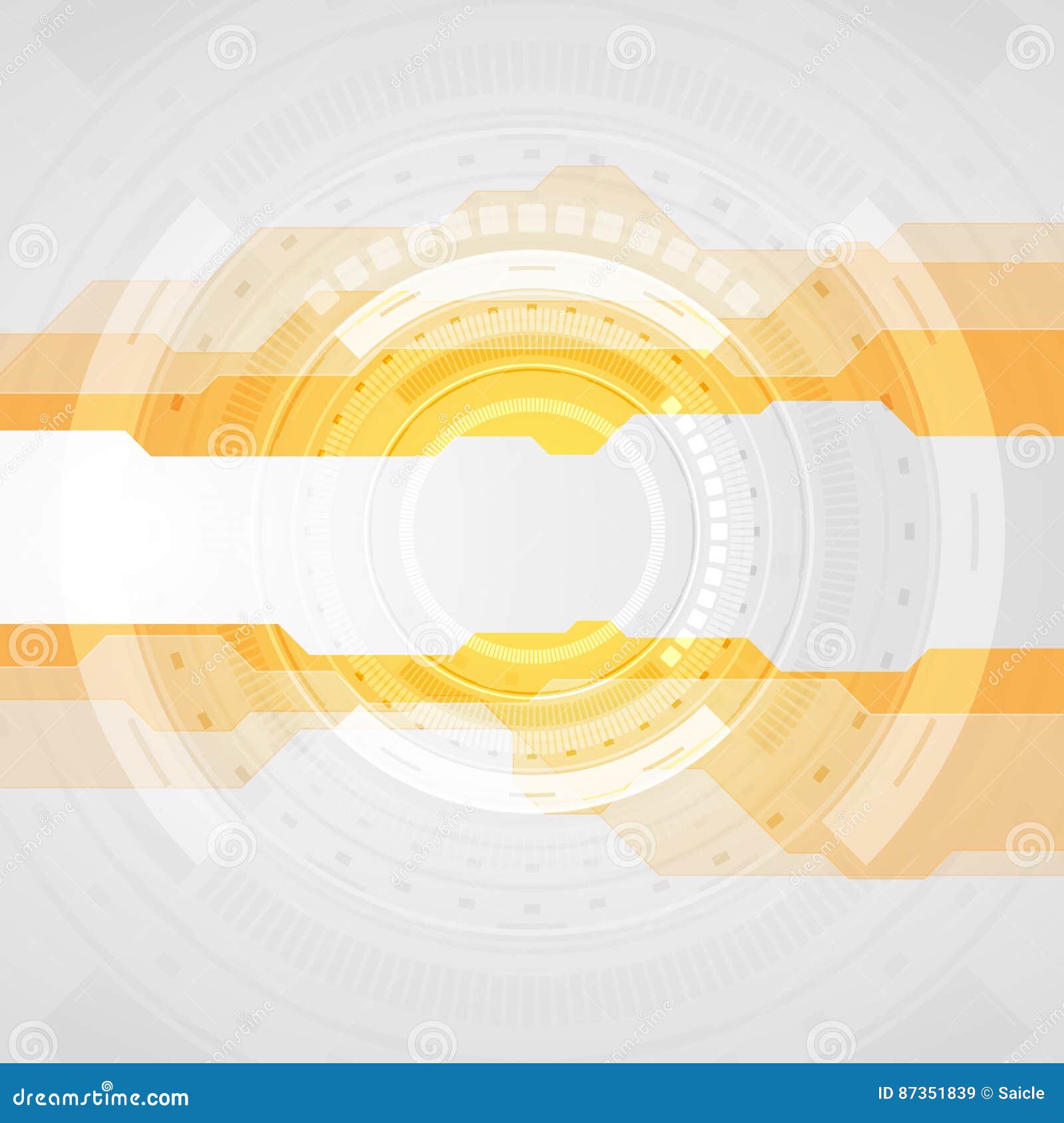 Orange and Grey Tech Abstract Gear HUD Graphic Design Stock Vector ...