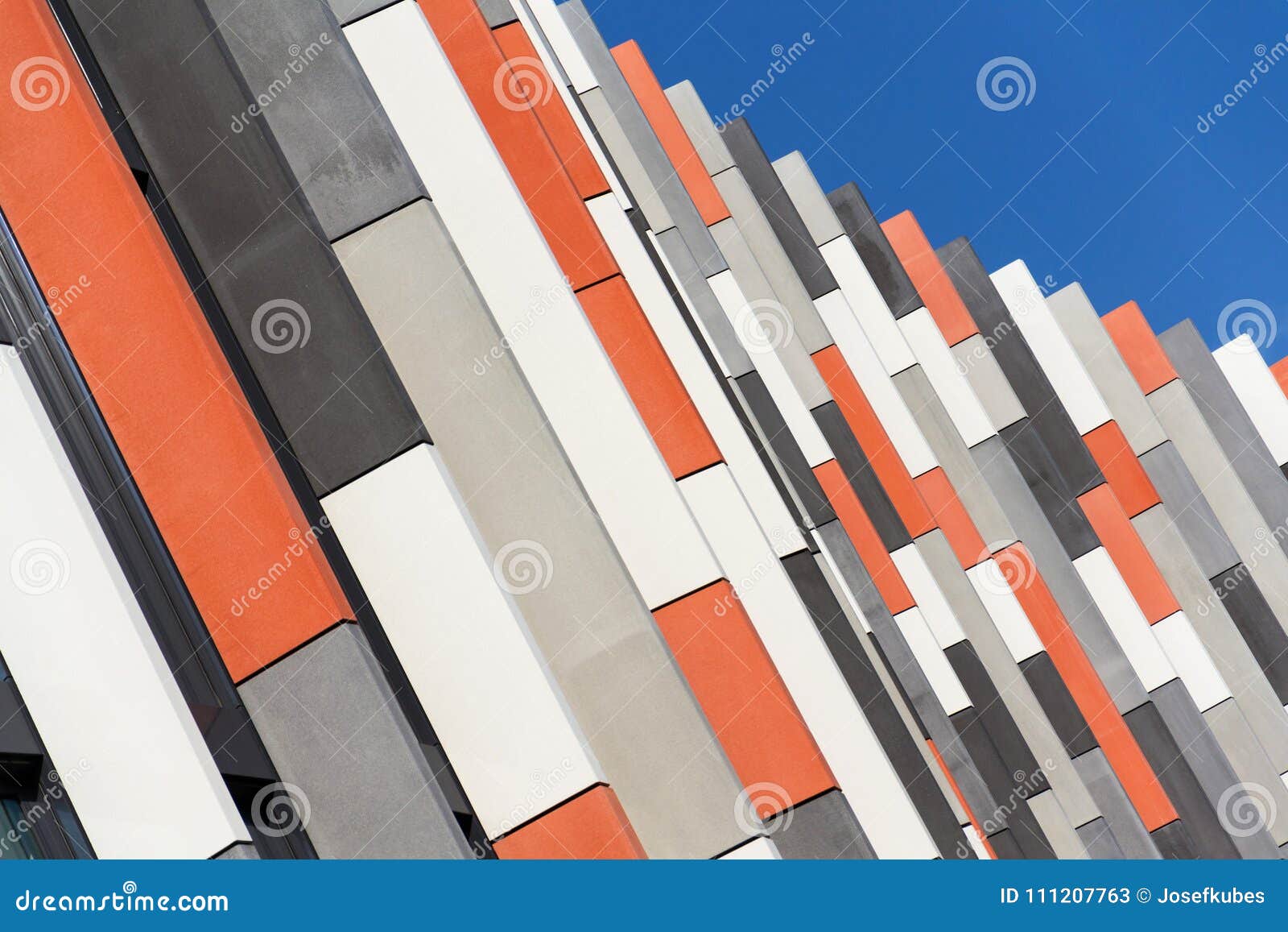 Orange, Grey and White Brise Soleil Sun Breakers Office Building Stock ...
