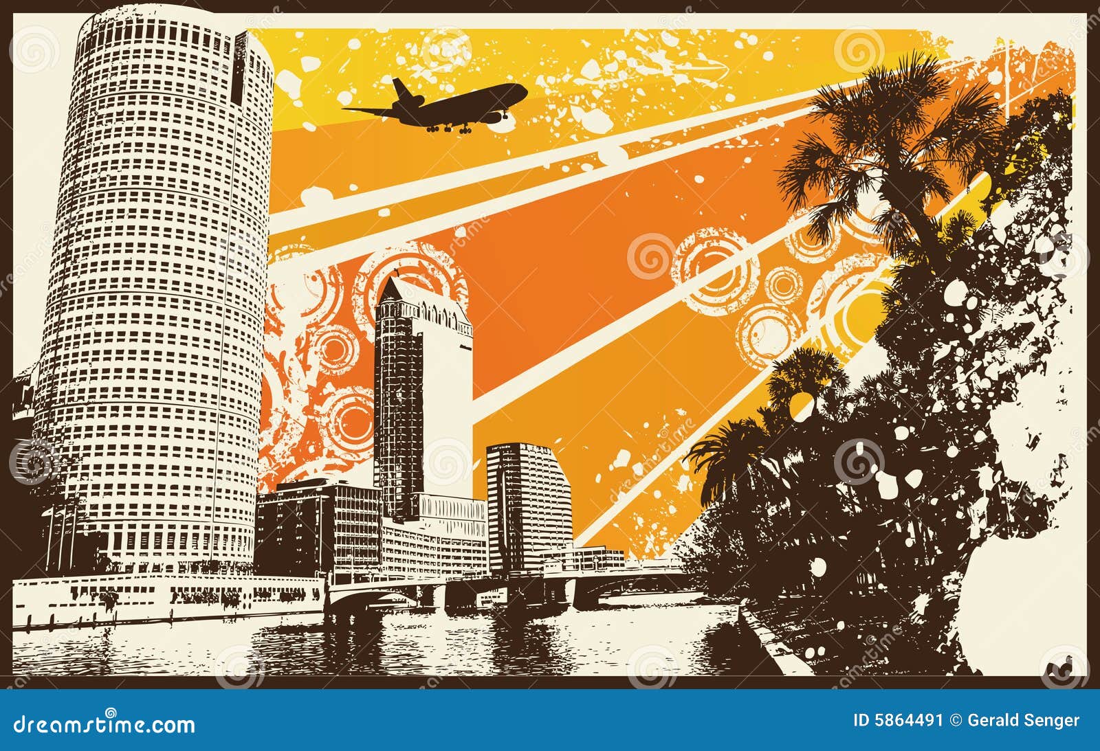 Retro City Night Background Vector | CartoonDealer.com #215395938