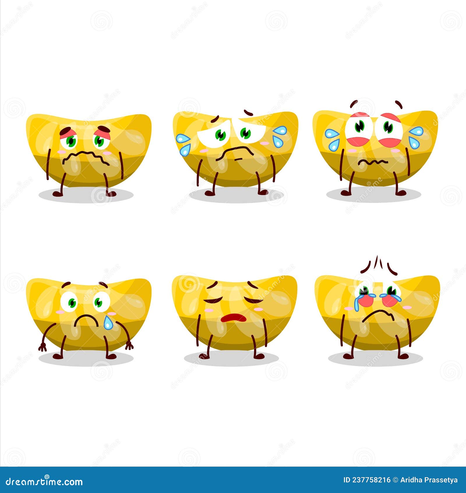 Orange Gummy Candy Cartoon Character with Sad Expression Stock Vector ...