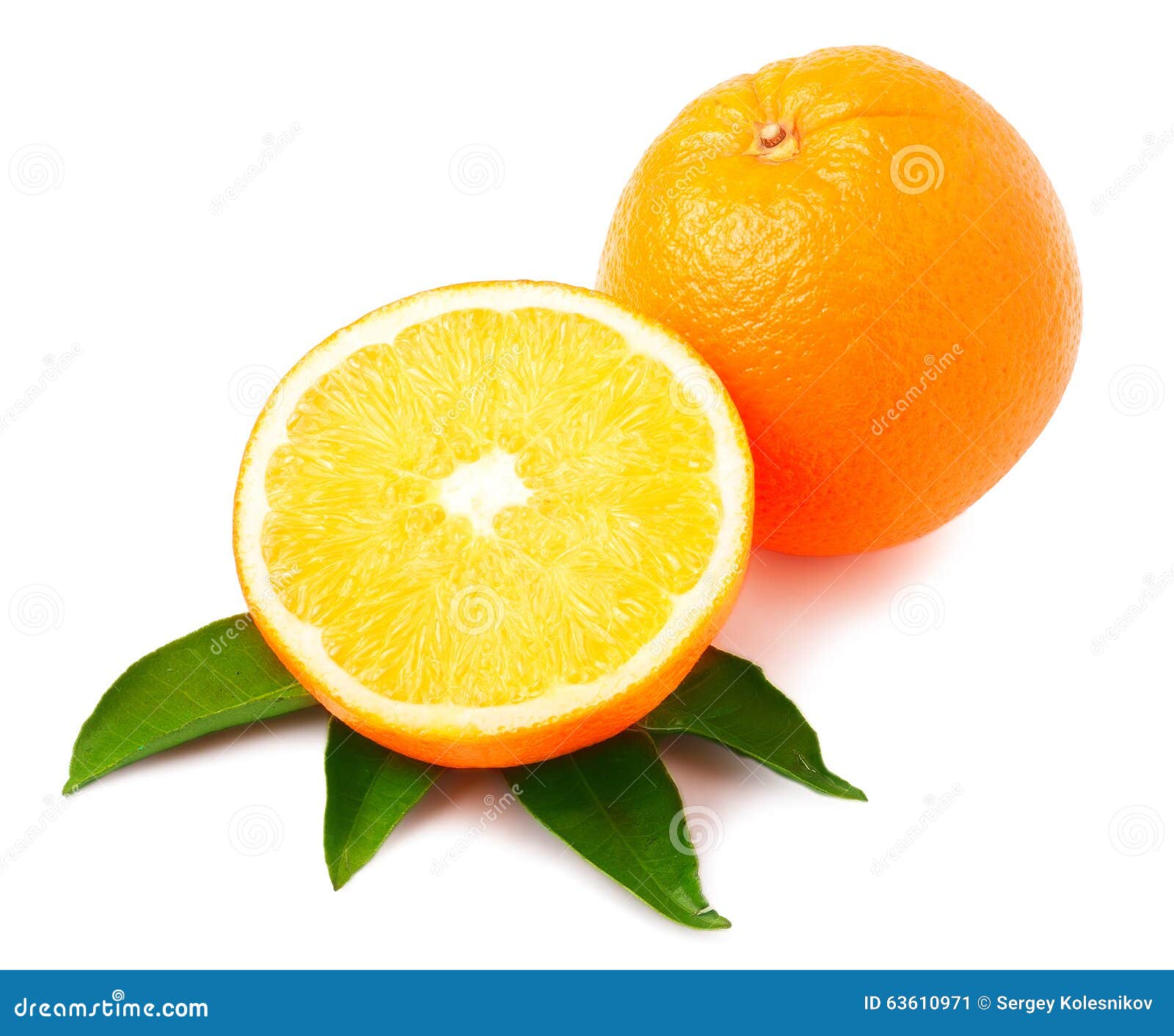 Orange with Half Cut Isolated on White Background Stock Image - Image ...