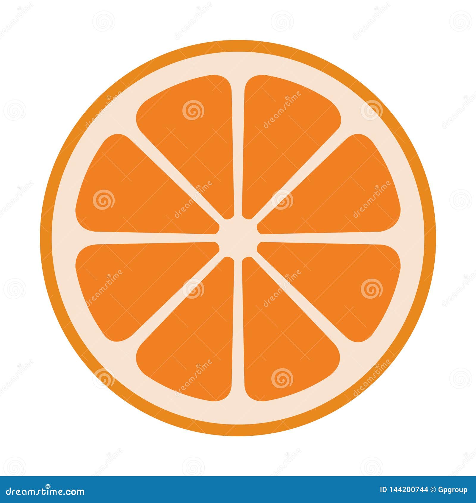 Orange Half Fresh Fruit Healthy Stock Vector - Illustration of ripe ...