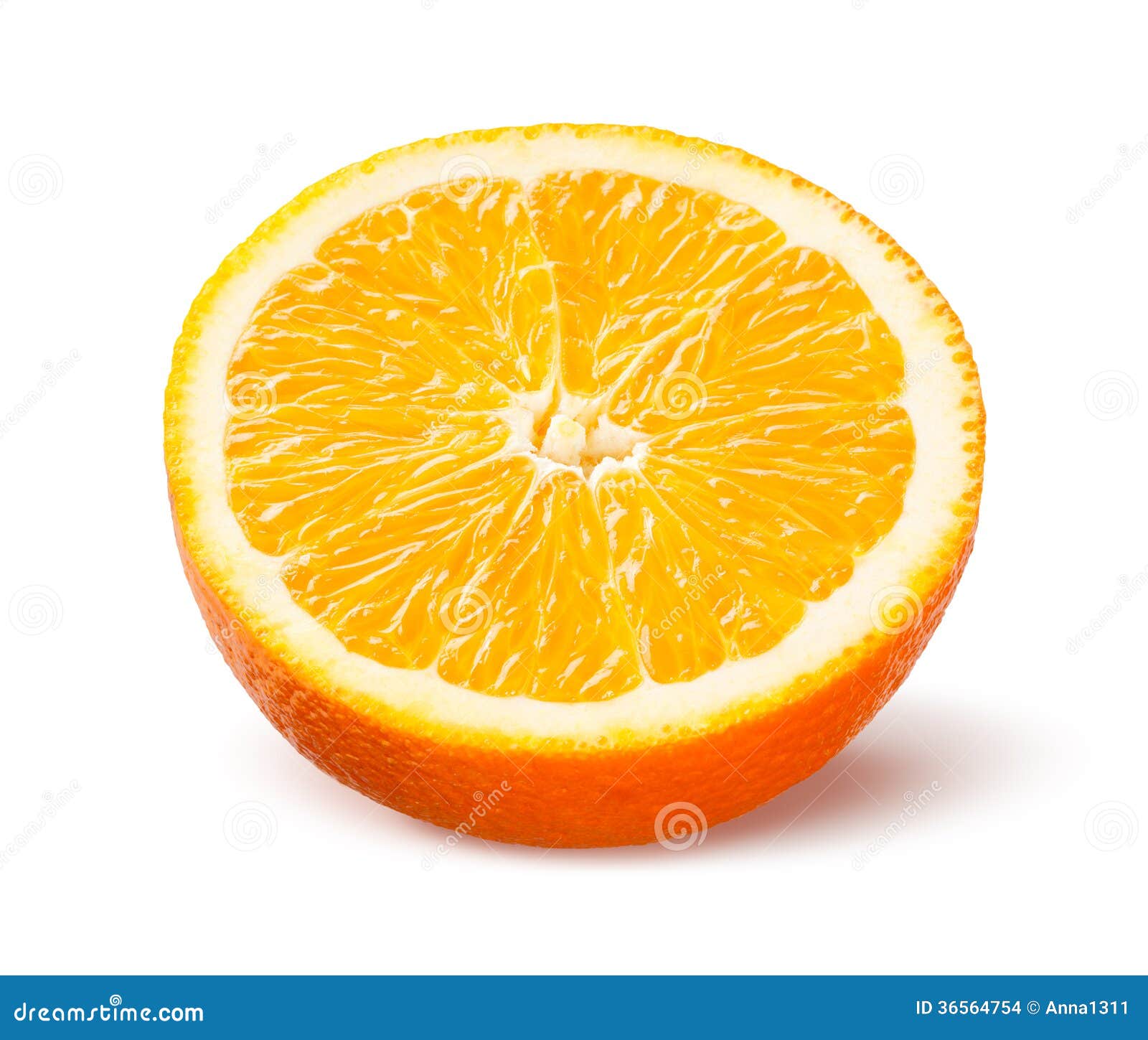 Orange. Half of Fruit Isolated on White. Stock Photo - Image of citrus ...