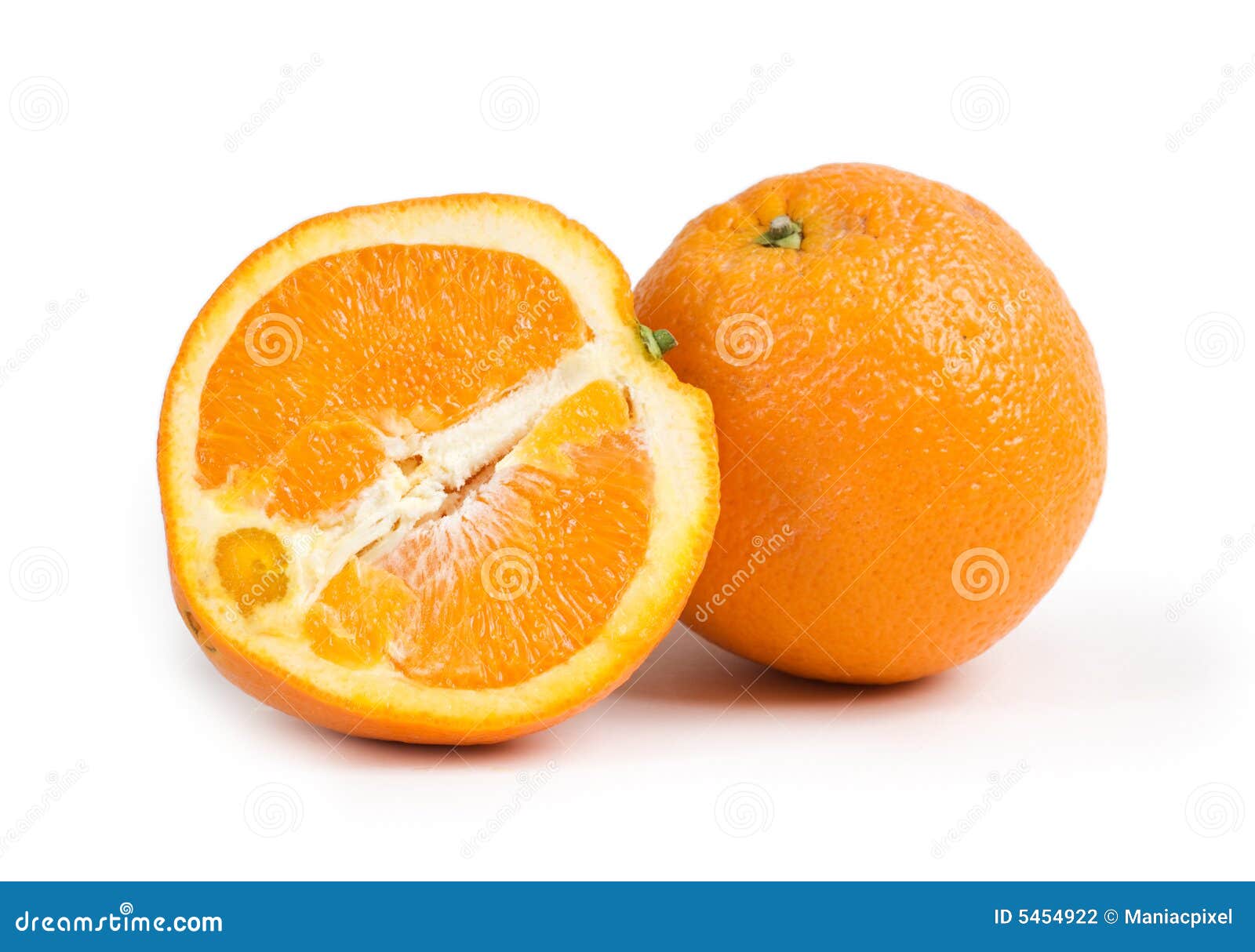 Orange with half isolated stock photo. Image of fruity - 5454922