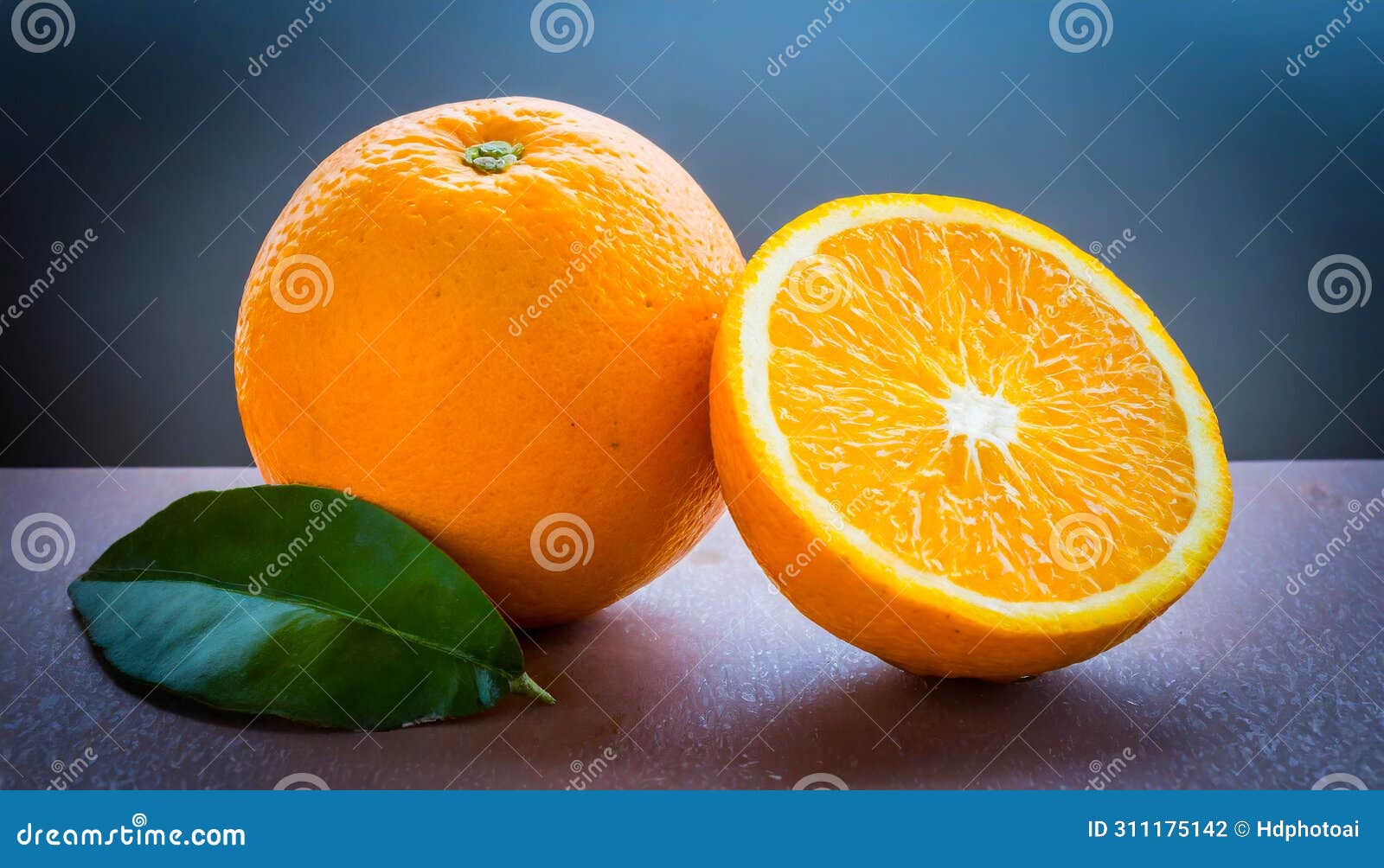Orange with Half of Orange Isolated on the White Background Stock ...