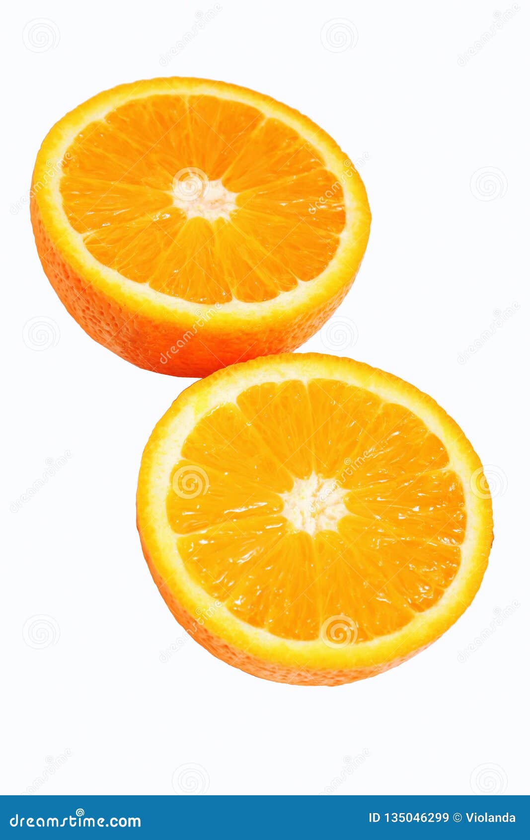 Orange with Half Isolated on White Background Stock Image - Image of ...