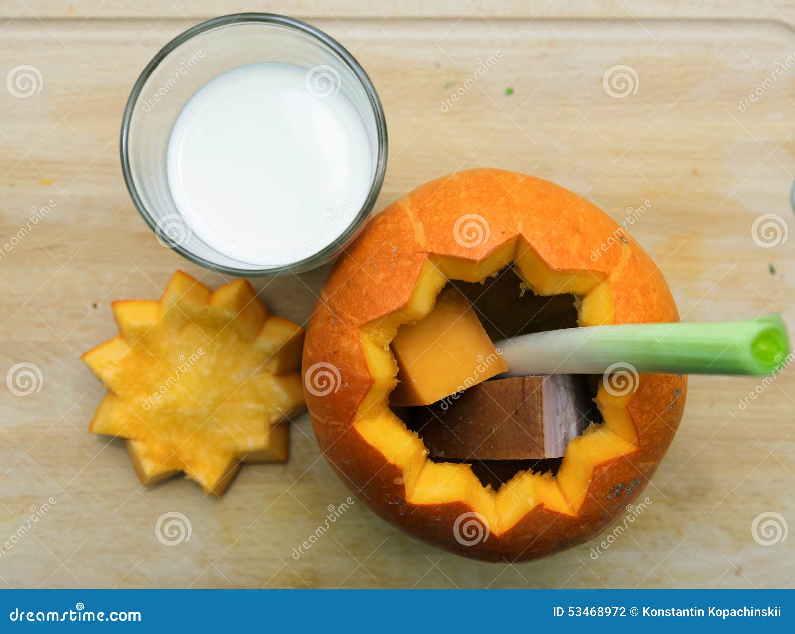 Orange Halloween Pumpkin Cut Open Stock Photo - Image of ripe ...