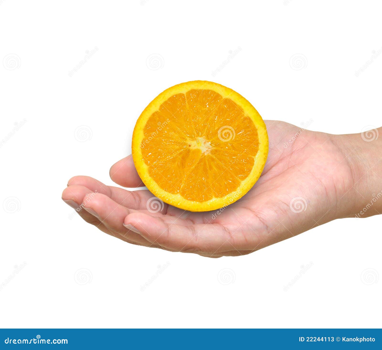 Orange in hand stock image. Image of circle, organic - 22244113