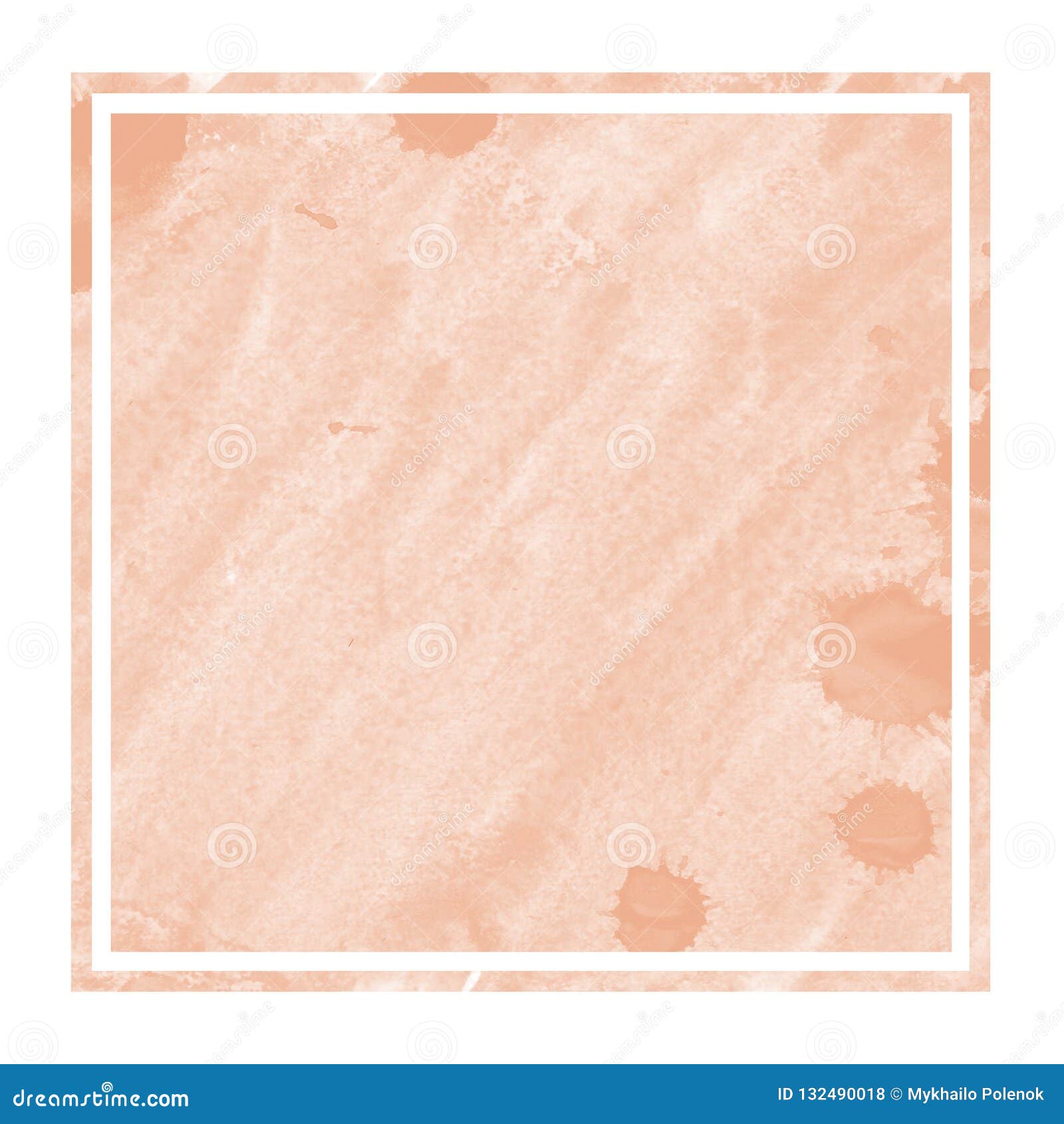 Orange Hand Drawn Watercolor Rectangular Frame Background Texture with ...