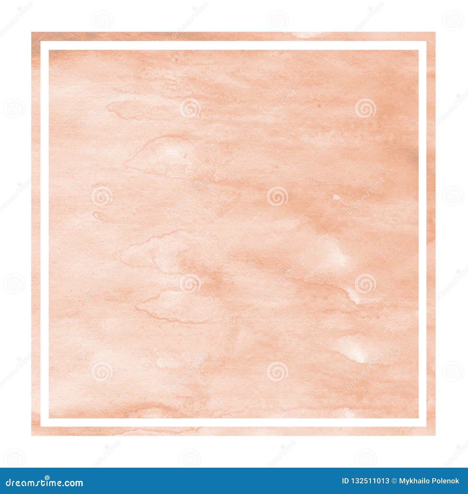 Orange Hand Drawn Watercolor Rectangular Frame Background Texture with ...