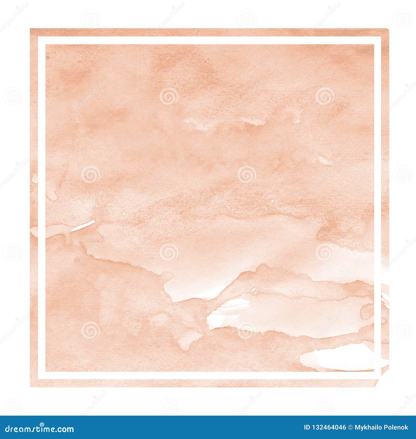 Orange Hand Drawn Watercolor Rectangular Frame Background Texture with ...