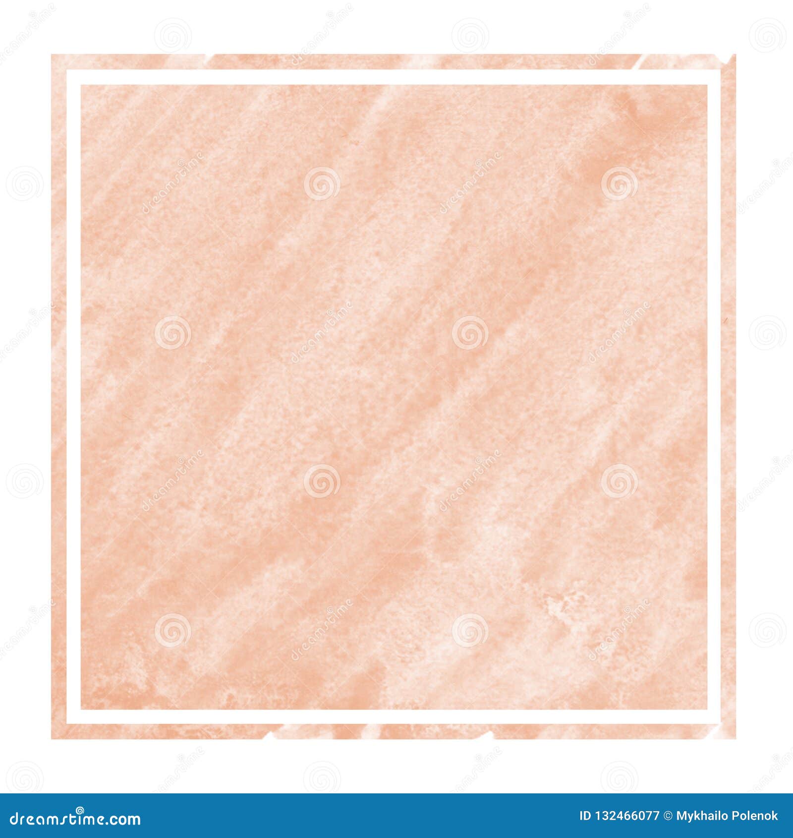 Orange Hand Drawn Watercolor Rectangular Frame Background Texture with ...