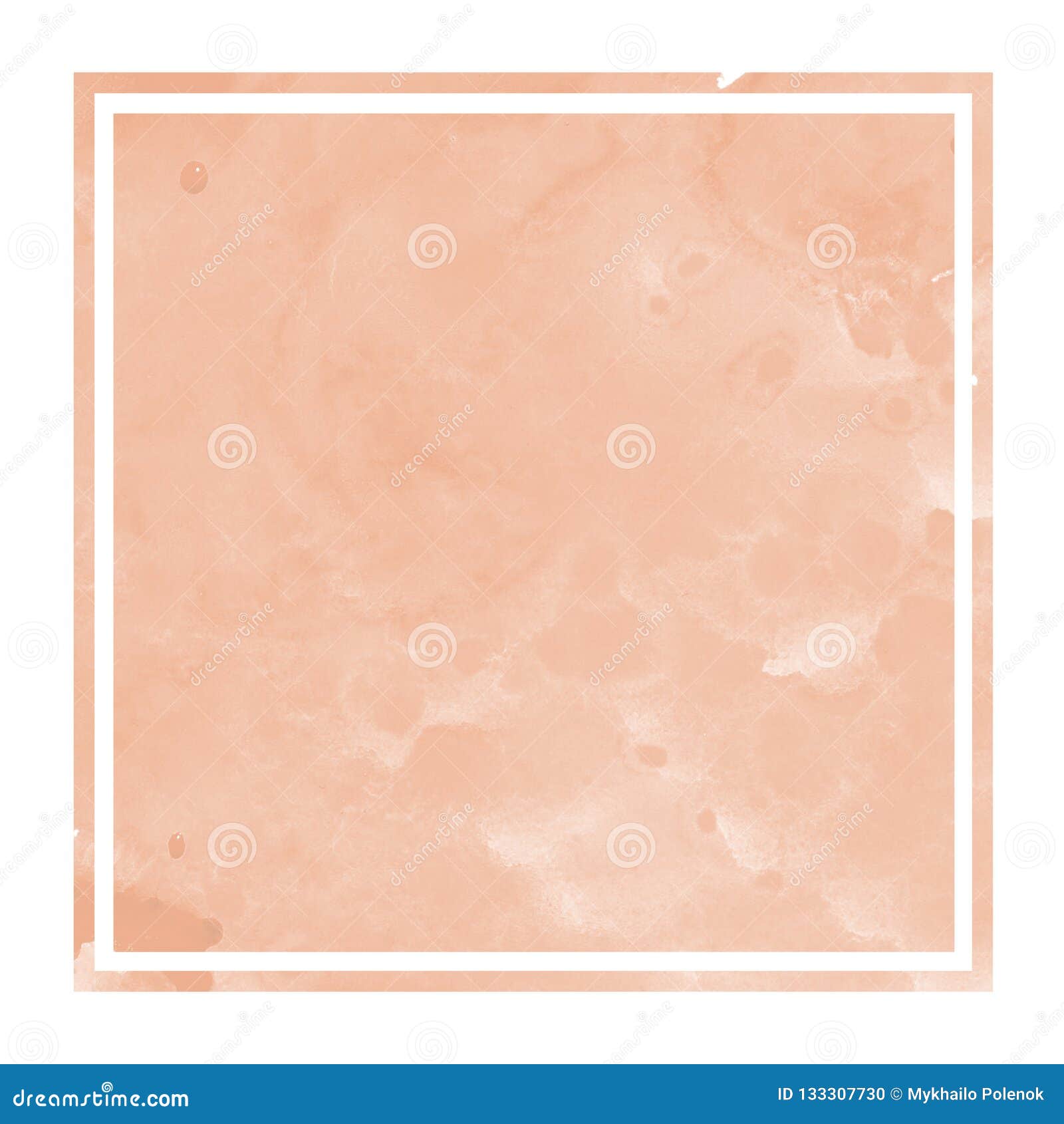 Orange Hand Drawn Watercolor Rectangular Frame Background Texture with ...