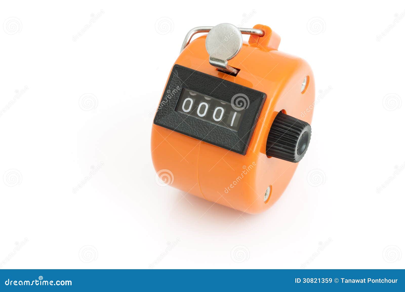 Orange Hand tally counter stock image. Image of figures - 30821359