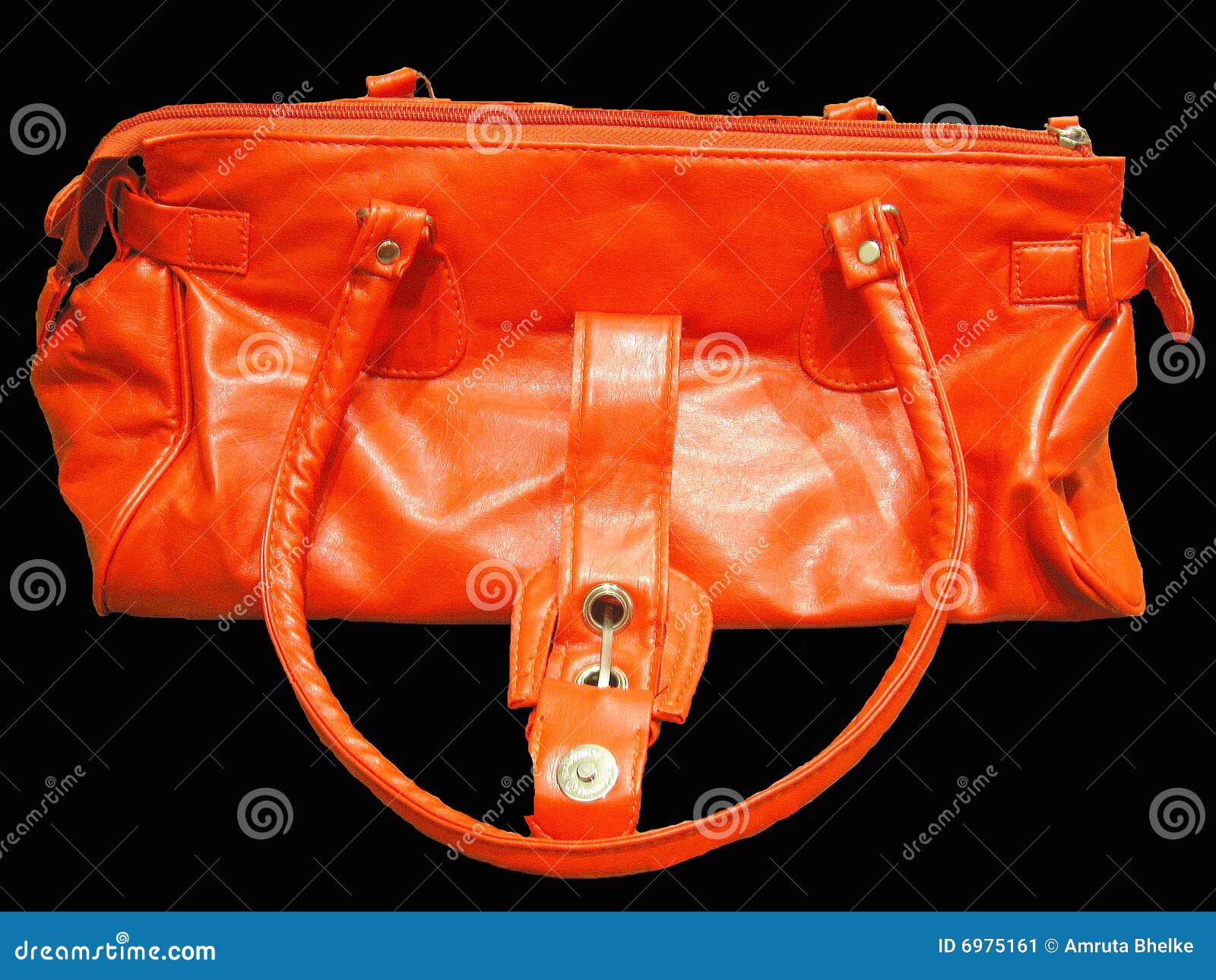 Orange Handbag stock image. Image of purse, buckle, stylish - 6975161