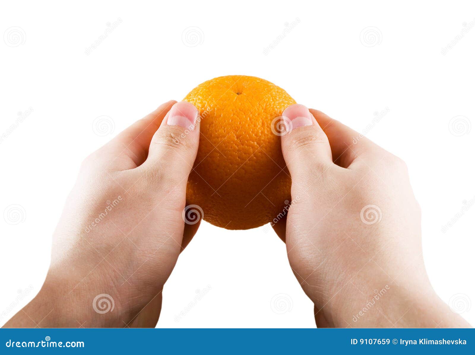 Orange in hands stock image. Image of orange, care, calorie - 9107659