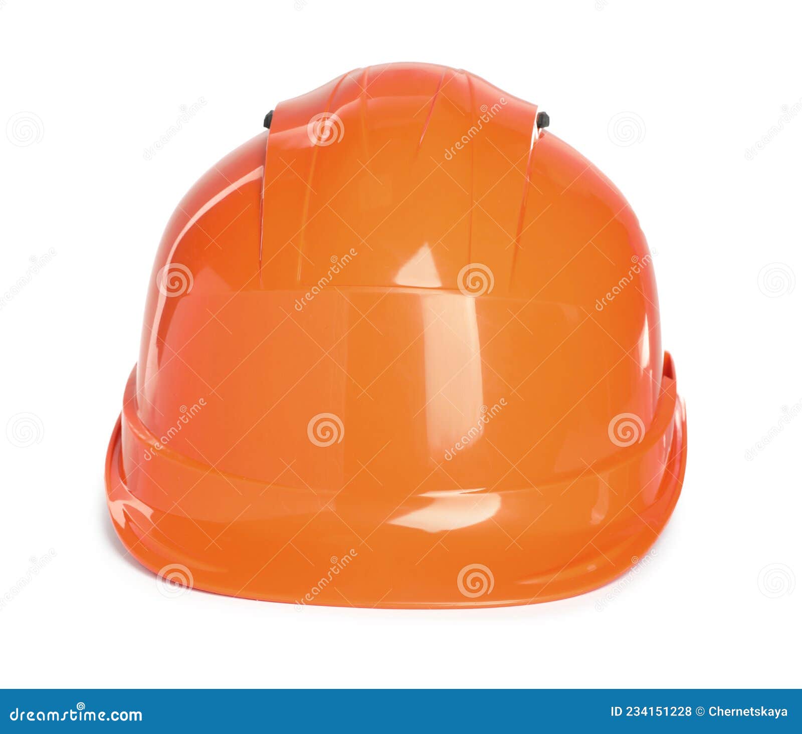 Orange Hard Hat Isolated on White. Safety Equipment Stock Photo - Image ...