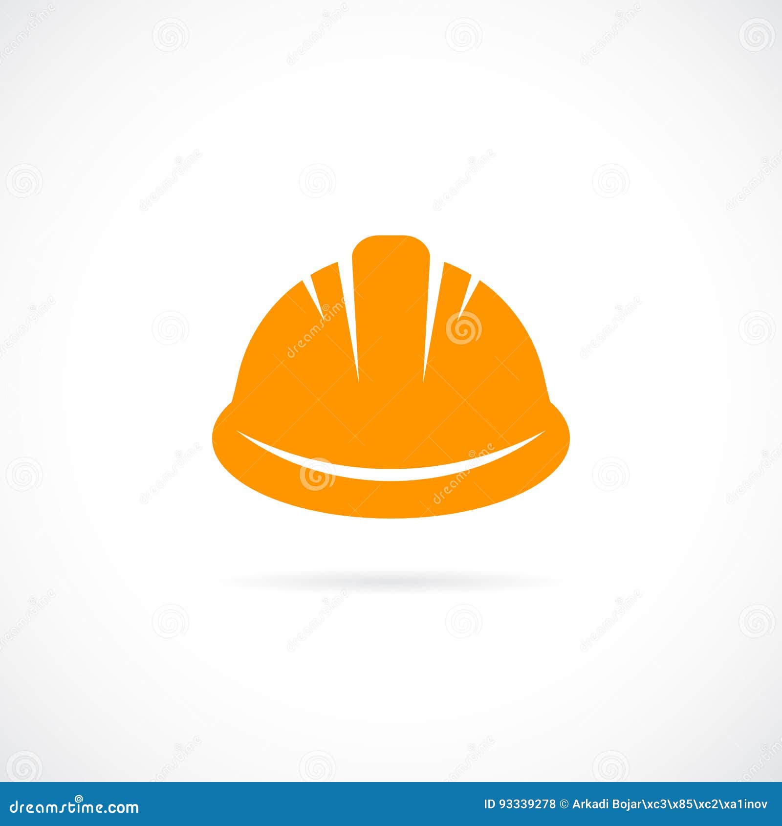 Orange Hard Hat Vector Icon Stock Vector - Illustration of contractor ...