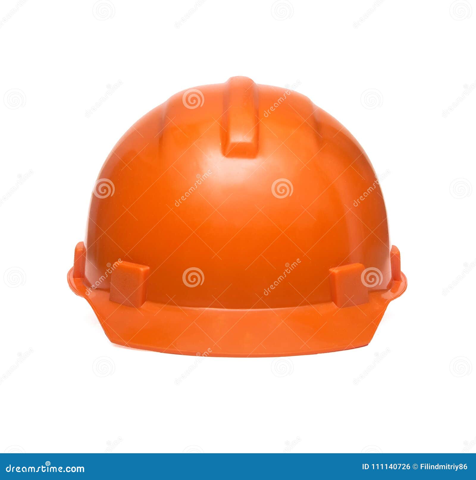 Orange hardhat front view. stock photo. Image of helmet - 111140726