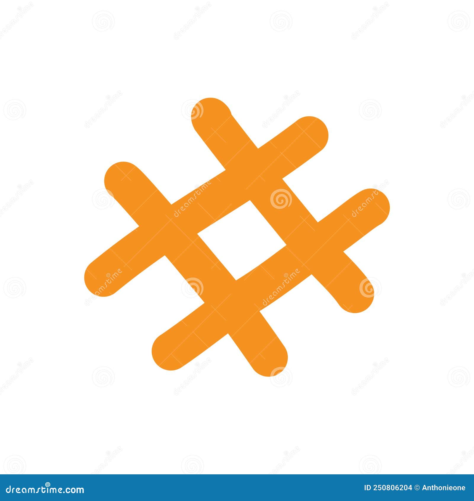 Orange Hash Tag Sign Mark Icon Vector Illustration on White Background ...