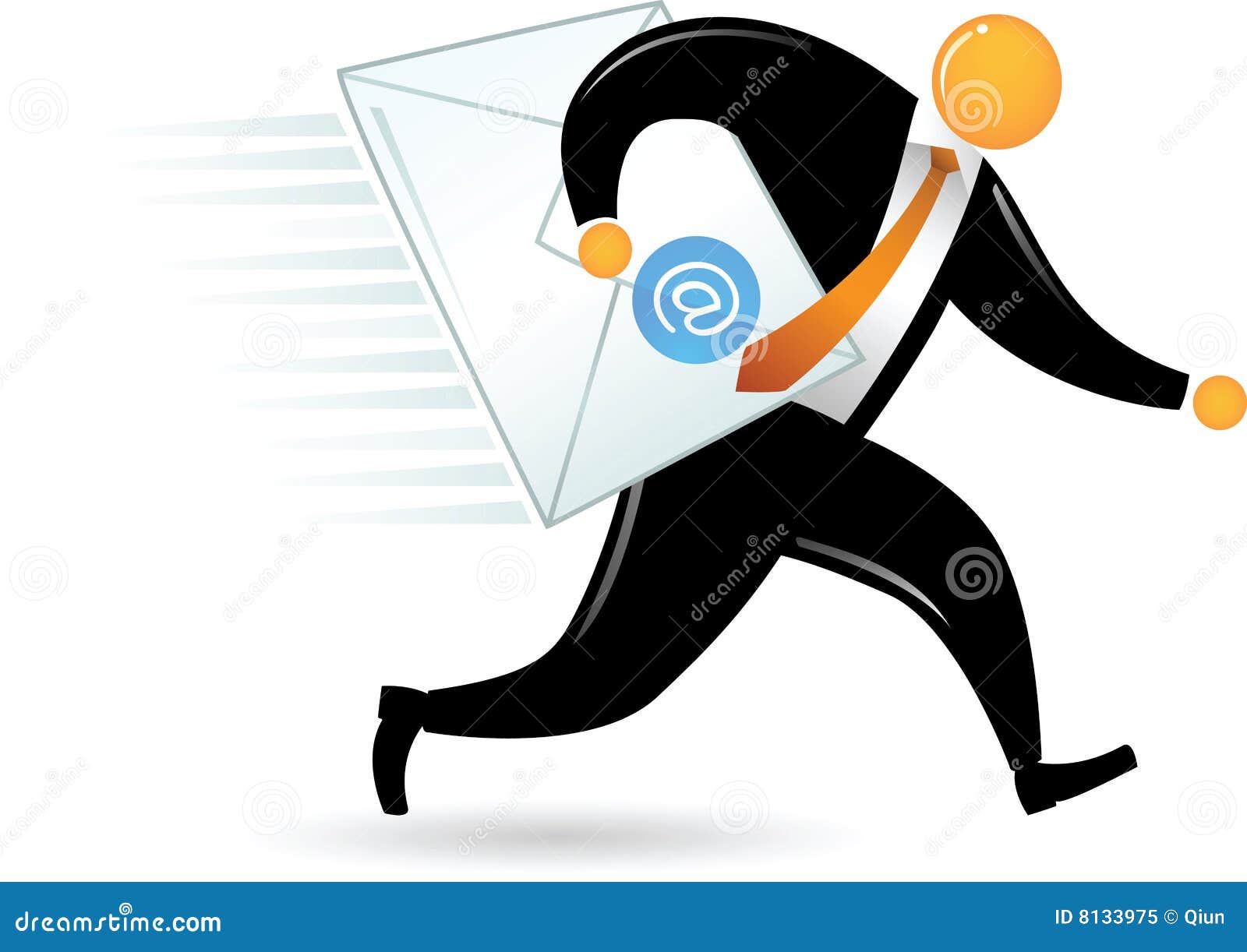 Orange Head Man Drawing Chart Up Vector Illustration | CartoonDealer ...
