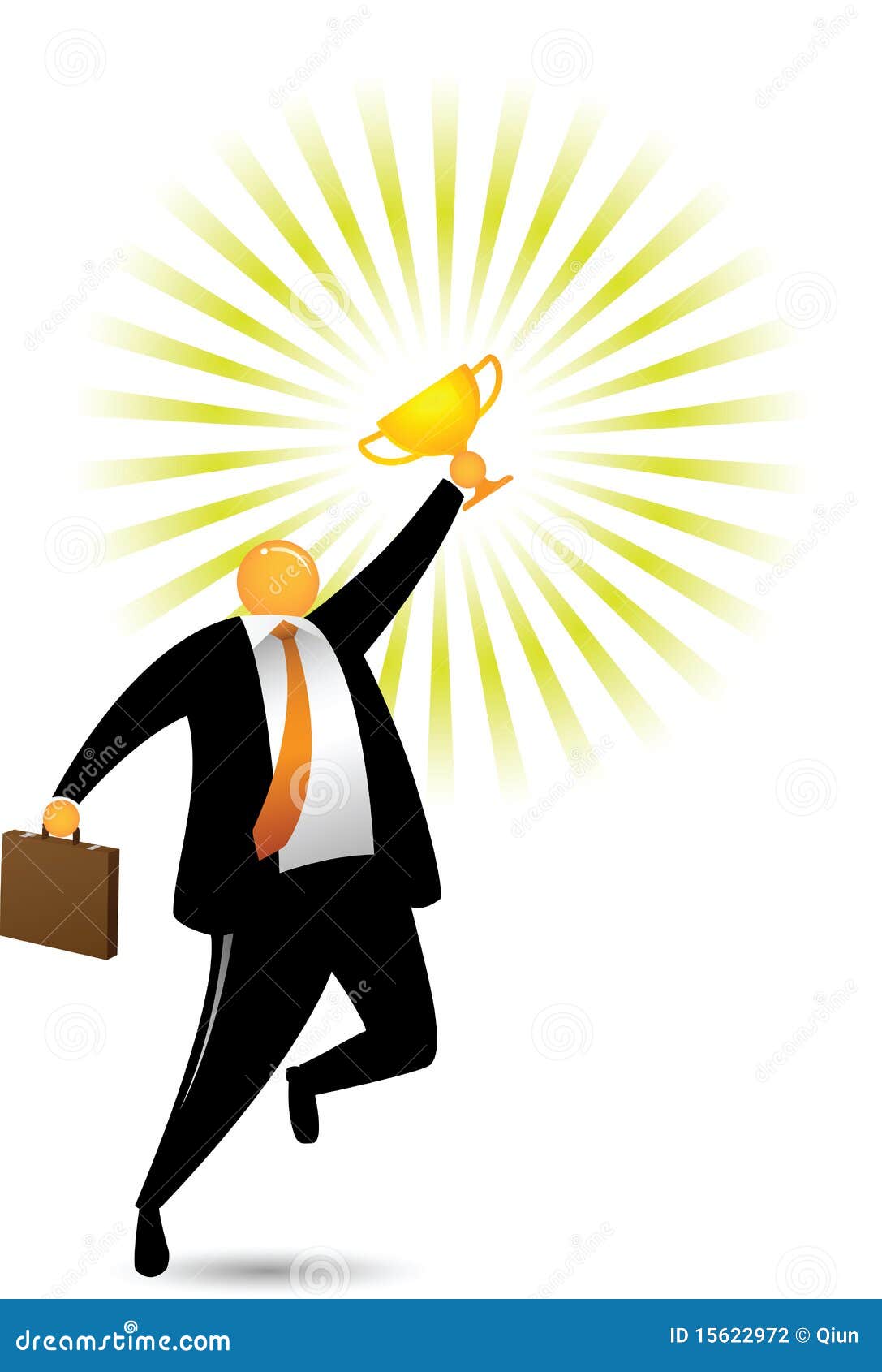 Orange Head Man Getting Award Stock Vector - Illustration of briefcase ...