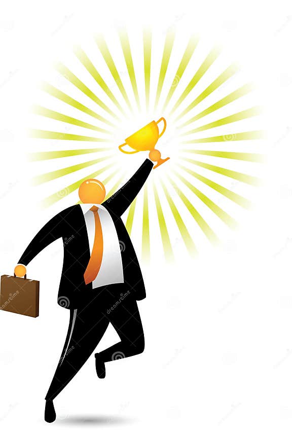 Orange Head Man Getting Award Stock Vector - Illustration of briefcase ...