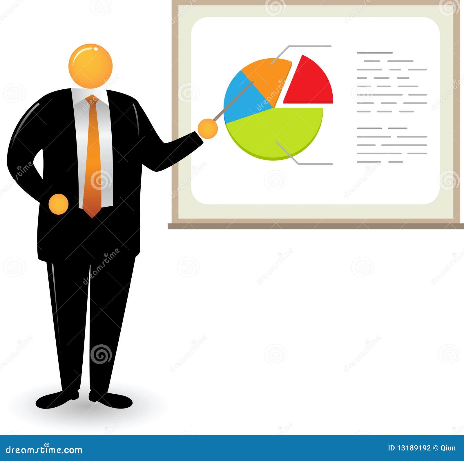 Orange Head Man_Pie chart stock vector. Illustration of orange - 13189192