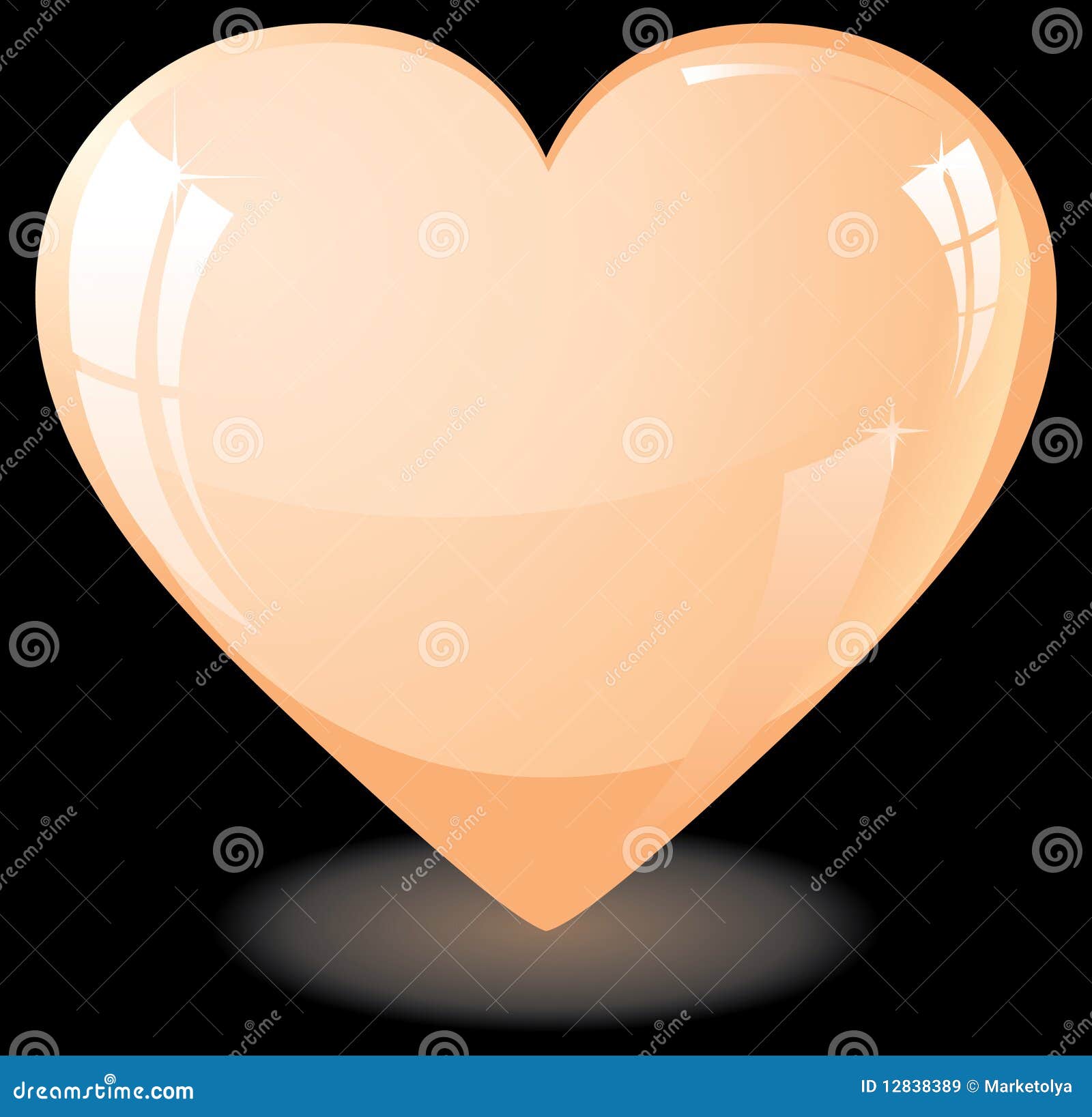 Orange Heart White Background Illustration.Orange Clipart Heart Vector ...