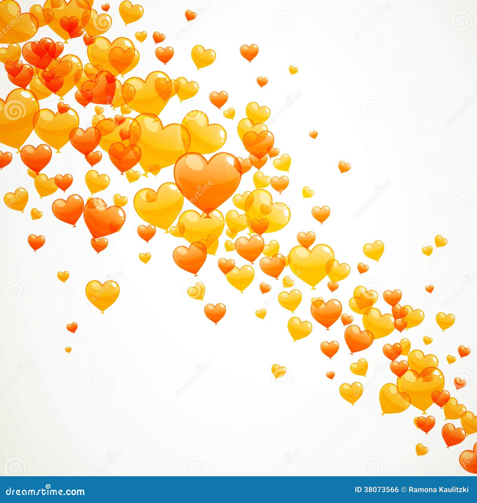 Orange Heart Balloons stock illustration. Illustration of balloon ...
