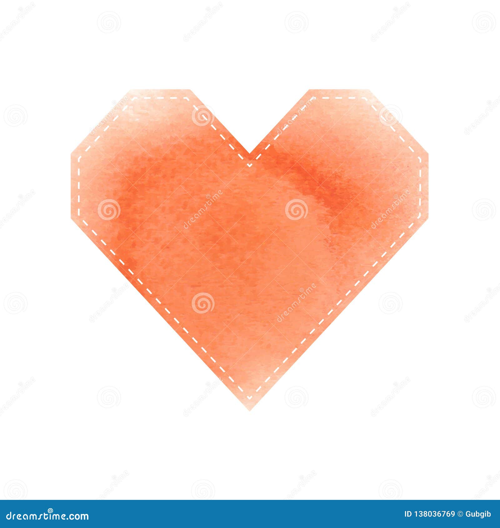 Orange Heart Pattern Shapes on White Background Stock Vector ...