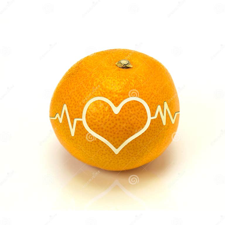 Orange heart shape stock image. Image of line, concept - 20577615