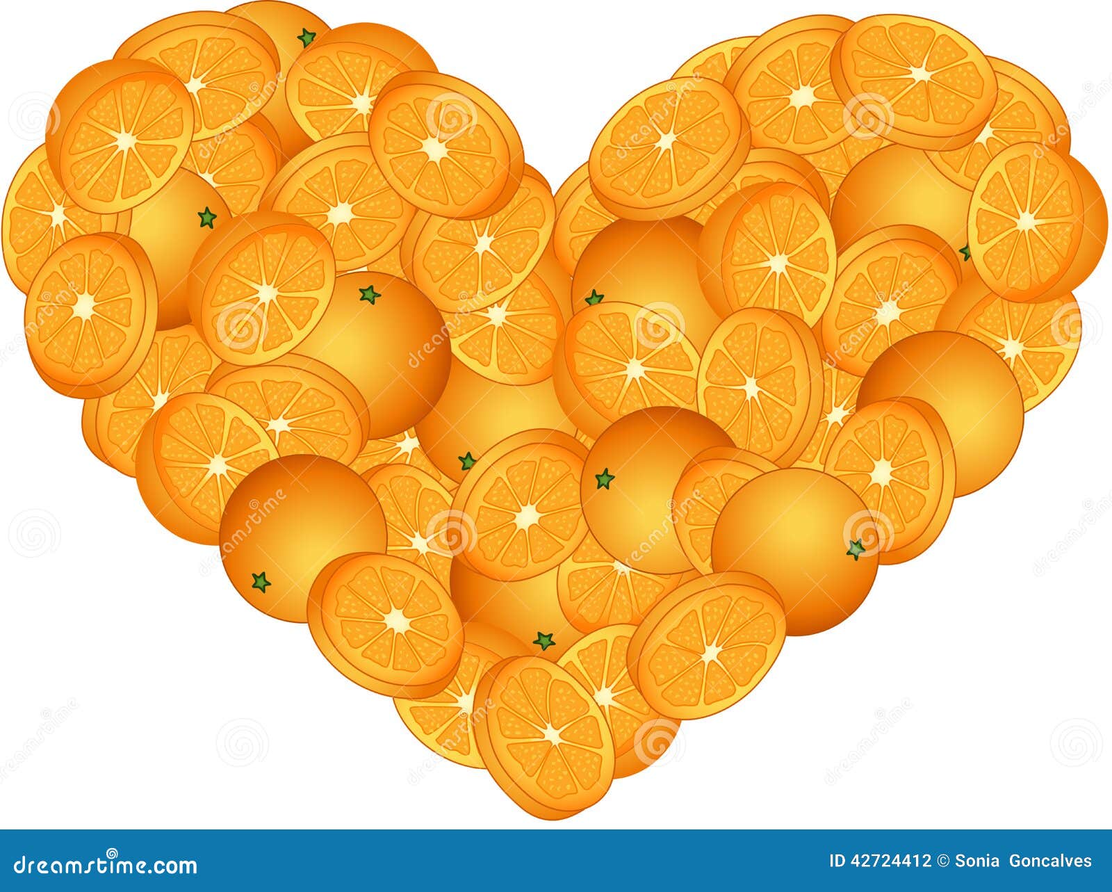 Orange Heart Shaped stock vector. Illustration of refresh - 42724412