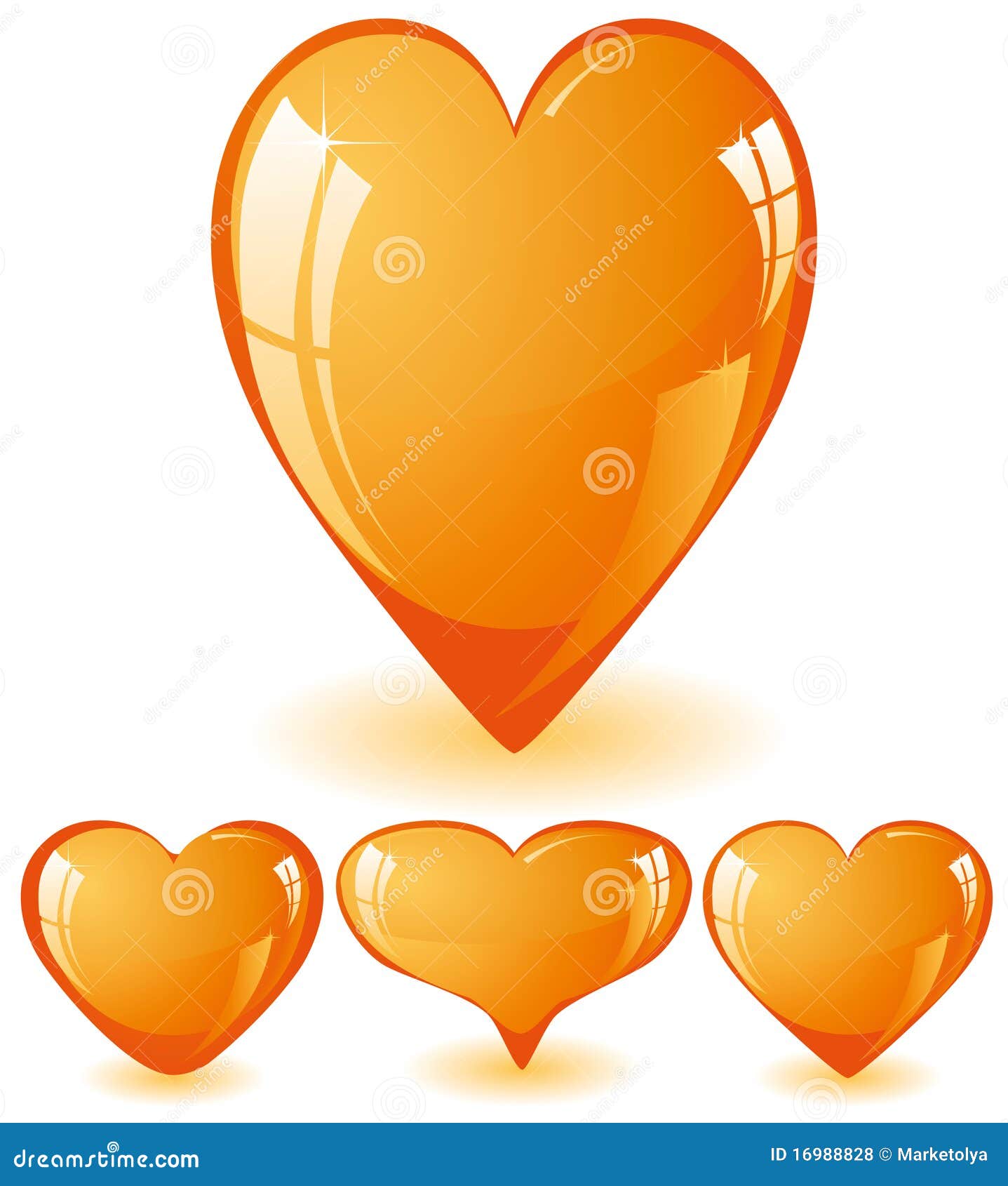Orange hearts stock vector. Illustration of color, hearts - 16988828