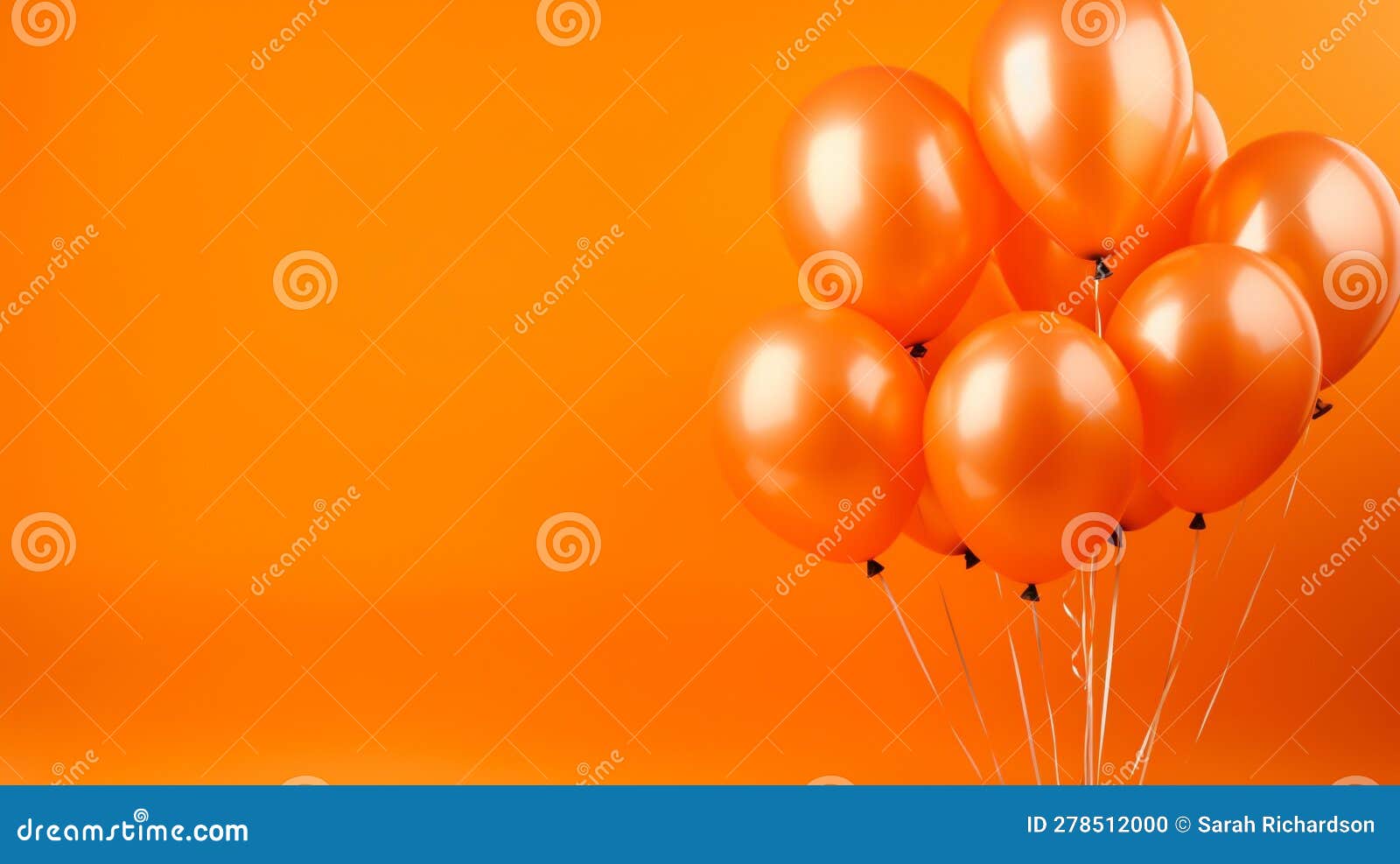 Orange Helium Balloons, Generative Ai Stock Illustration - Illustration ...