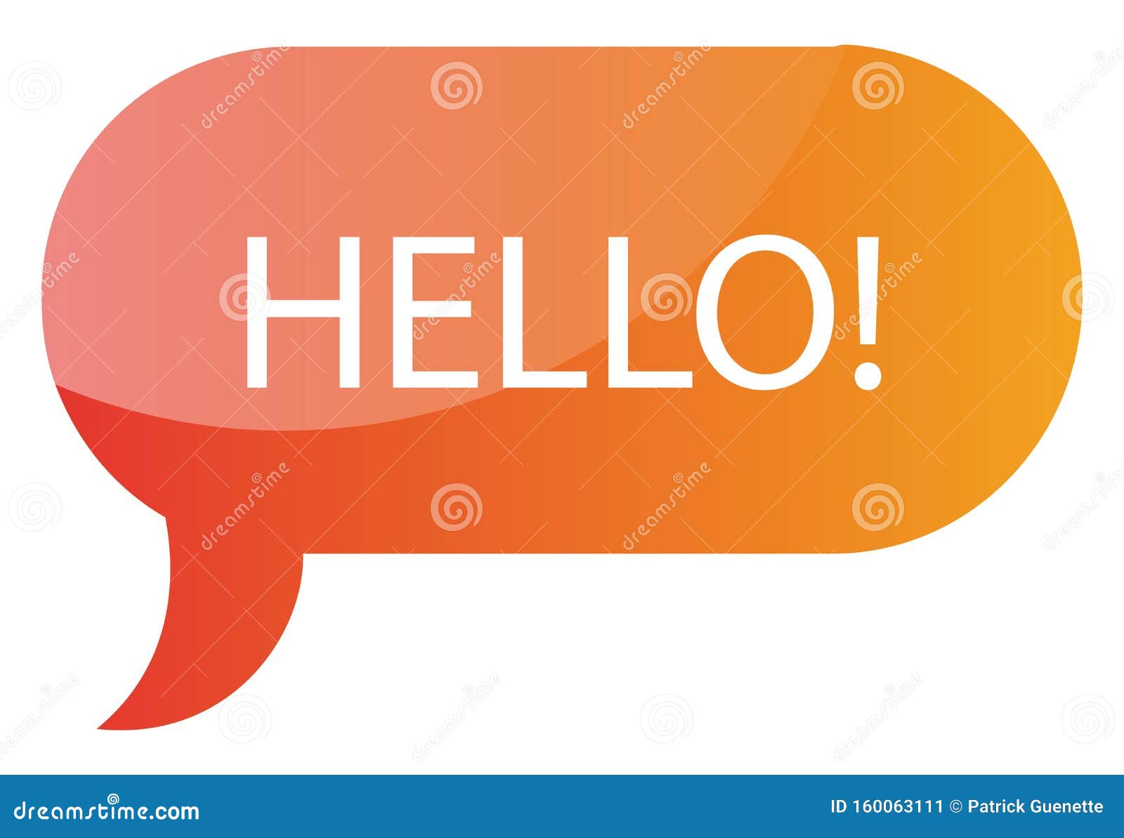 Orange Hello! Message Bubble Vector Icon Illustration on a Stock Vector ...
