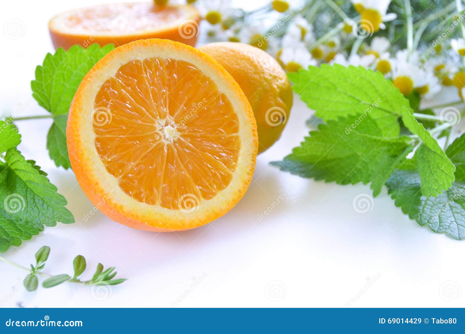 Orange and herbs stock image. Image of herbs, orange - 69014429
