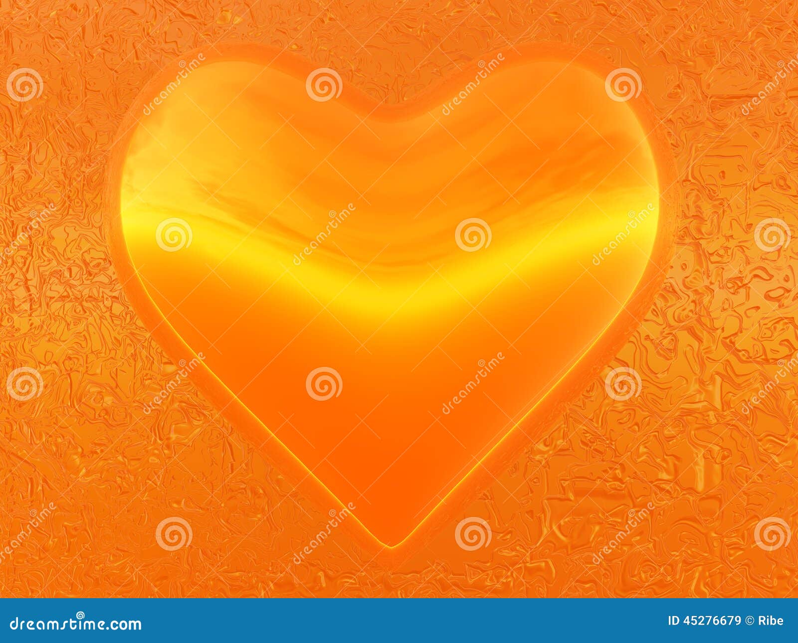 Orange Herz der Liebe stock abbildung. Illustration von farbe - 45276679