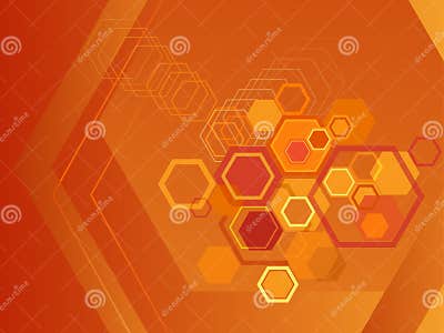 Orange hexagon background stock vector. Illustration of honeybee - 3019275