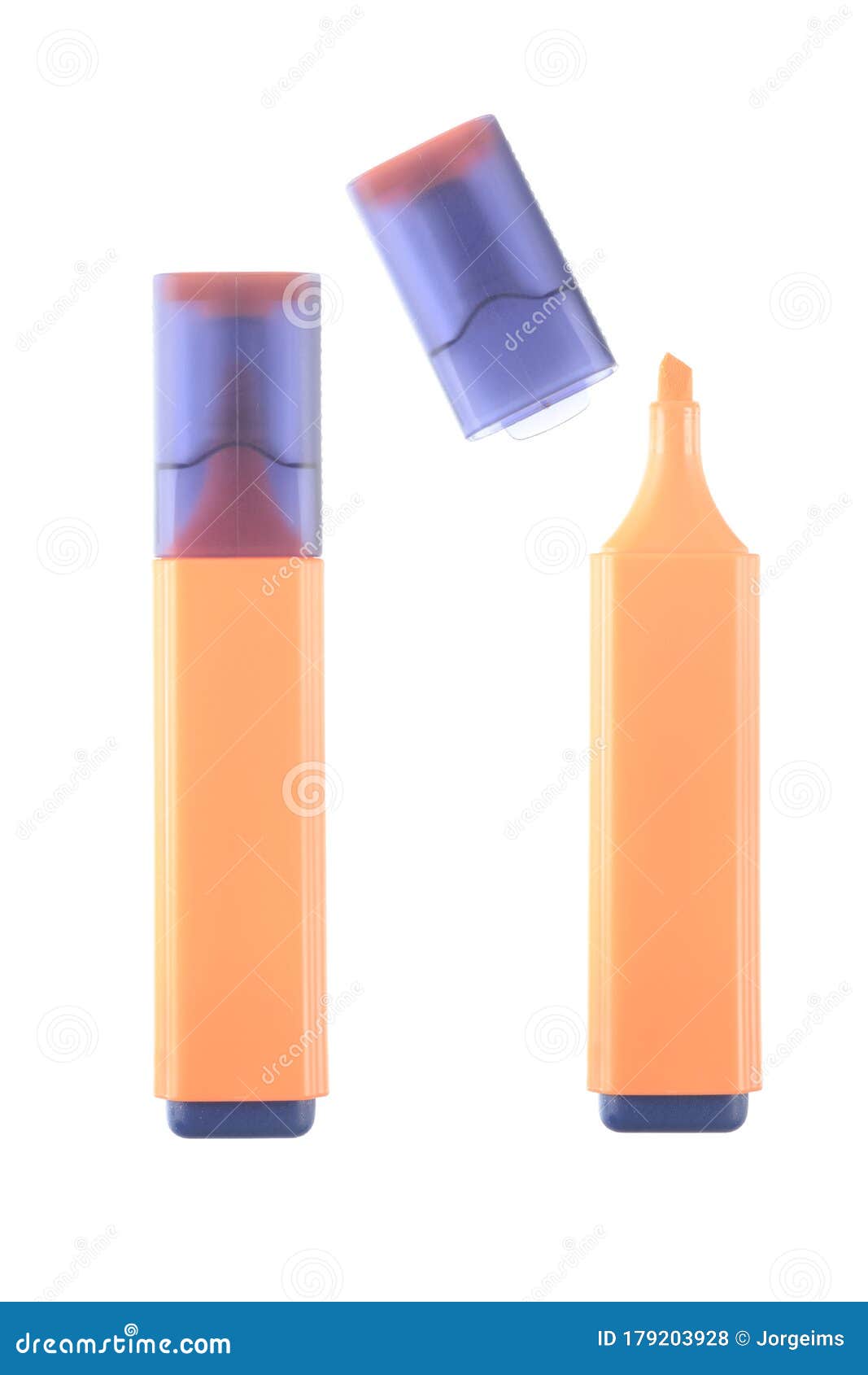 Orange highlighter stock photo. Image of marker, highlighter - 179203928