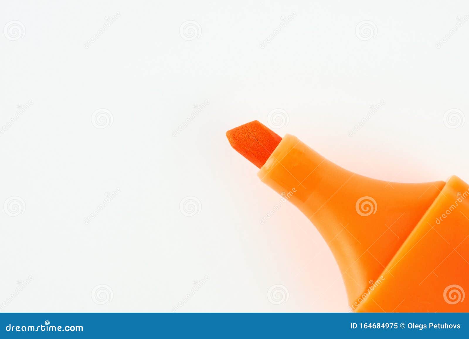Orange Highlighter Isolated on White Background. Closeup Stock Image ...