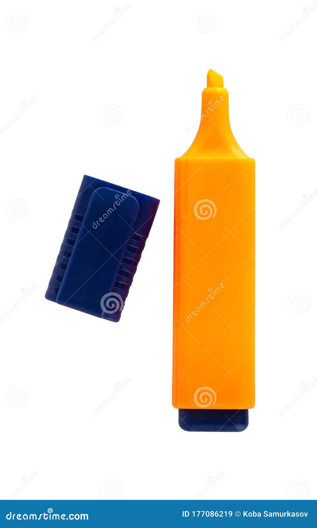 Orange Highlighter Isolated on a White Background Stock Image - Image ...