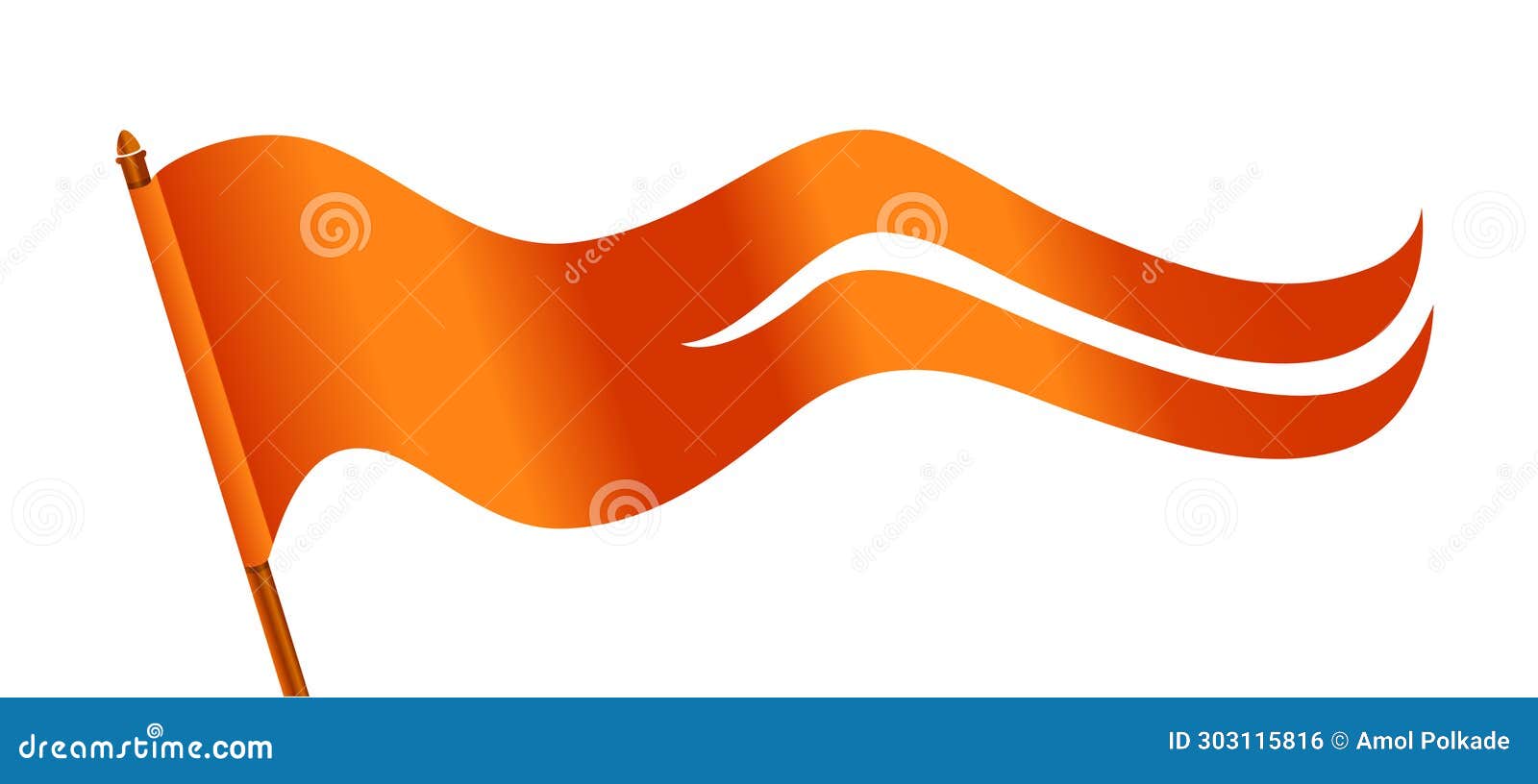 A Orange Hindu Flag on White Background. Hindu Holy Flag Stock Vector ...
