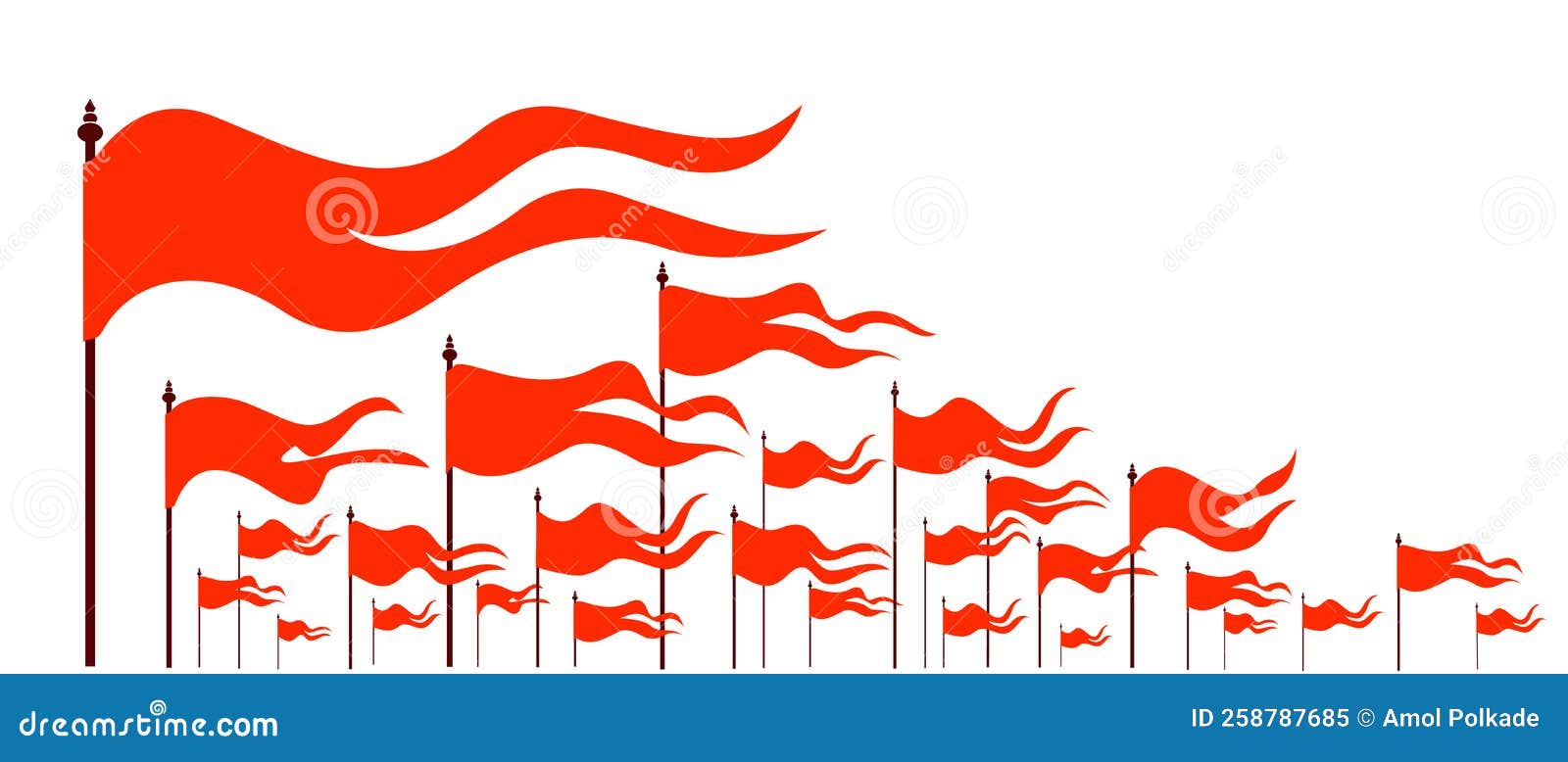 Hindu Bhagwa Flag Icon. Sanatan Orange Flag Sign Cartoon Vector ...