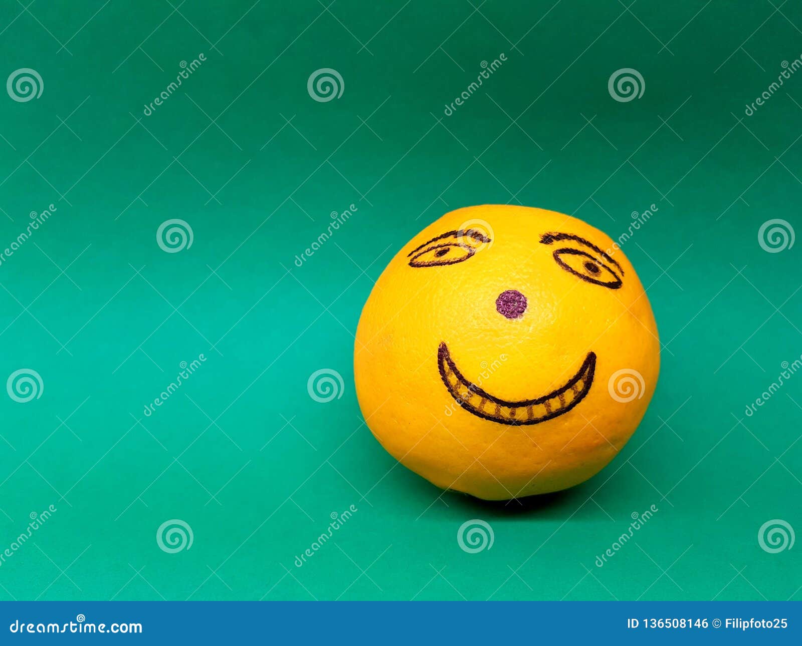Orange with face stock photo. Image of background, citrus - 136508146