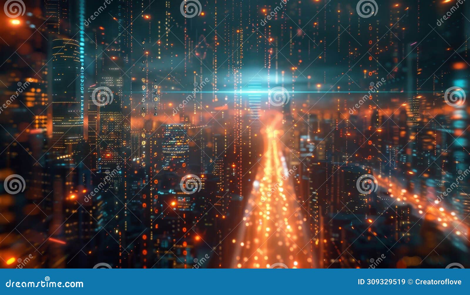 Orange Hologram Particles Background Stock Illustration - Illustration ...