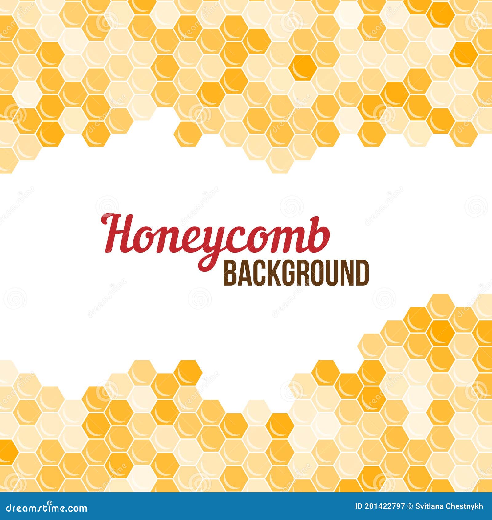 Orange Honeycomb Background. Yellow Honey Frame Border, Empty Space for ...
