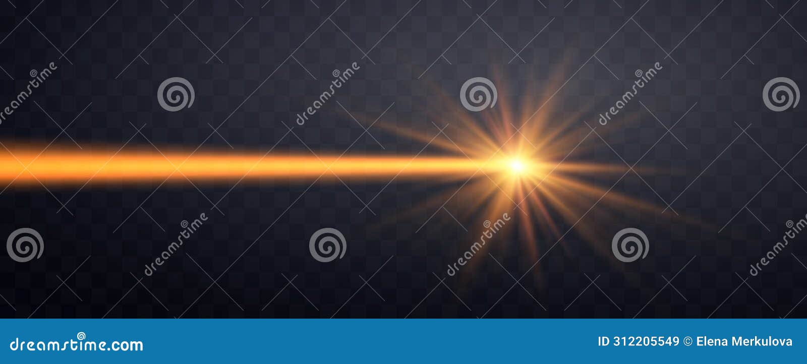 Orange Horizontal Laser Beam. Neon Line, Presentation Pointer. Orange ...